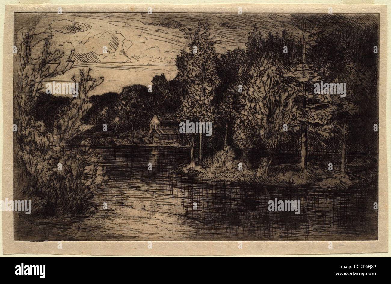 Paul Dougherty, Landscape with Water in Foreground, Island to Right ...