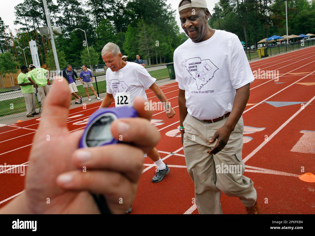 Mile walk/run contestants Bob Haselton, of Socastee and the South ...