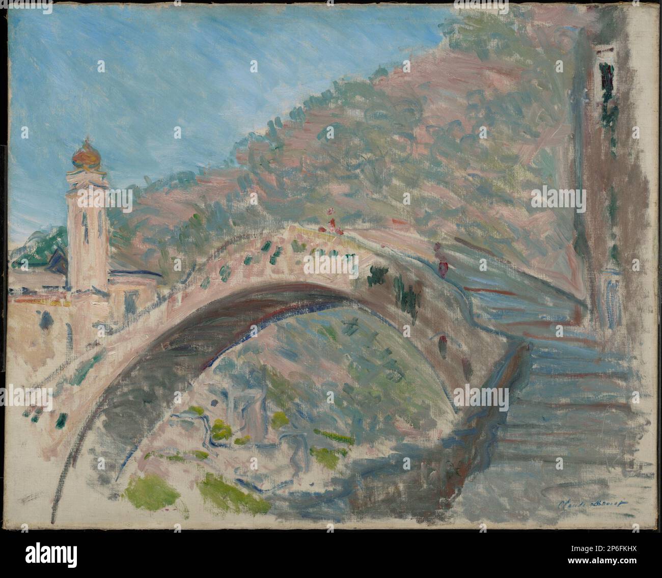Claude Monet, Bridge at Dolceacqua, 1884, oil on canvas Stock Photo - Alamy