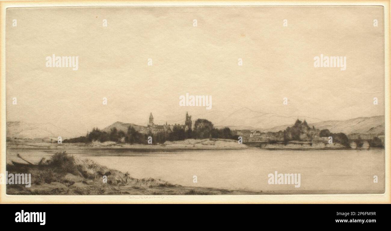 John George Mathieson, Fort Augustus, etching and drypoint on laid ...