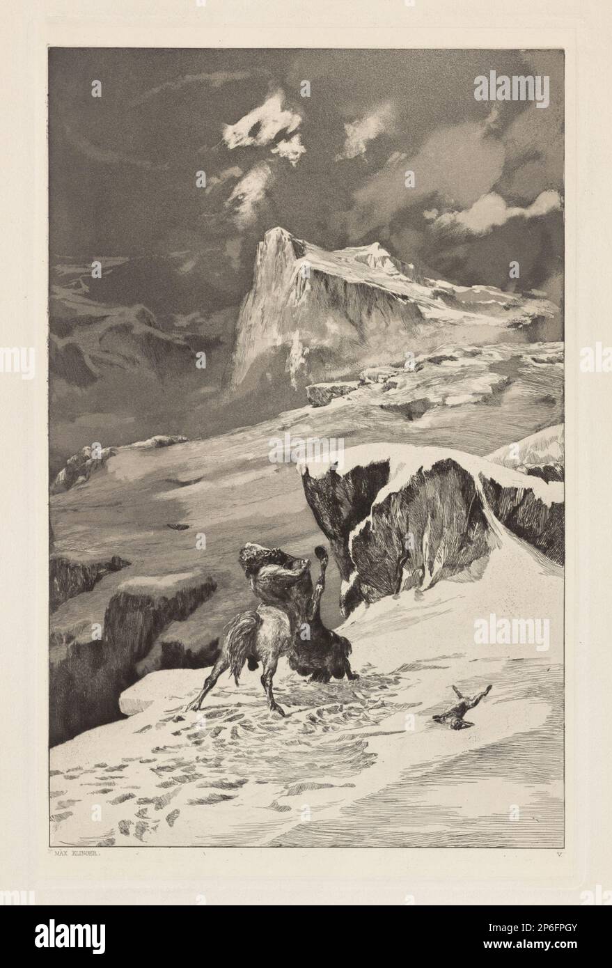 Max Klinger, Intermezzi, Opus IV, Bl. 5: Kampfende Centauren (Fighting ...