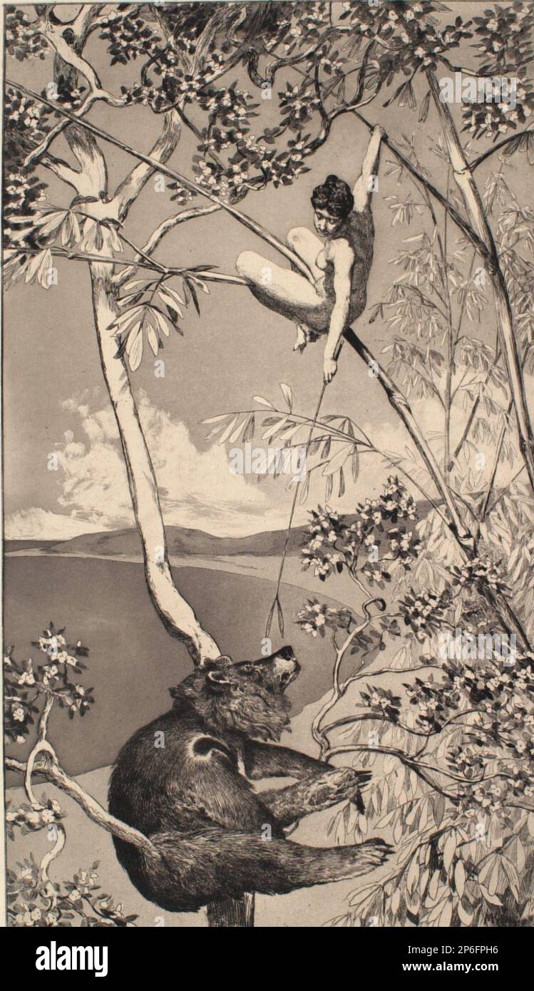 Max Klinger, Intermezzi, Opus IV, Bl. 1: Bar und Elfe (Bear and Fairy ...