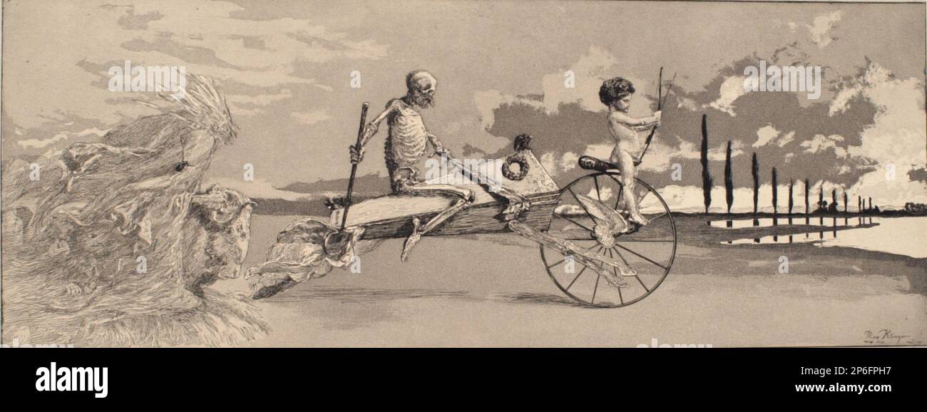 Max Klinger, Intermezzi, Opus IV, Bl. 12: Amor, Tod und Jenseits (love ...