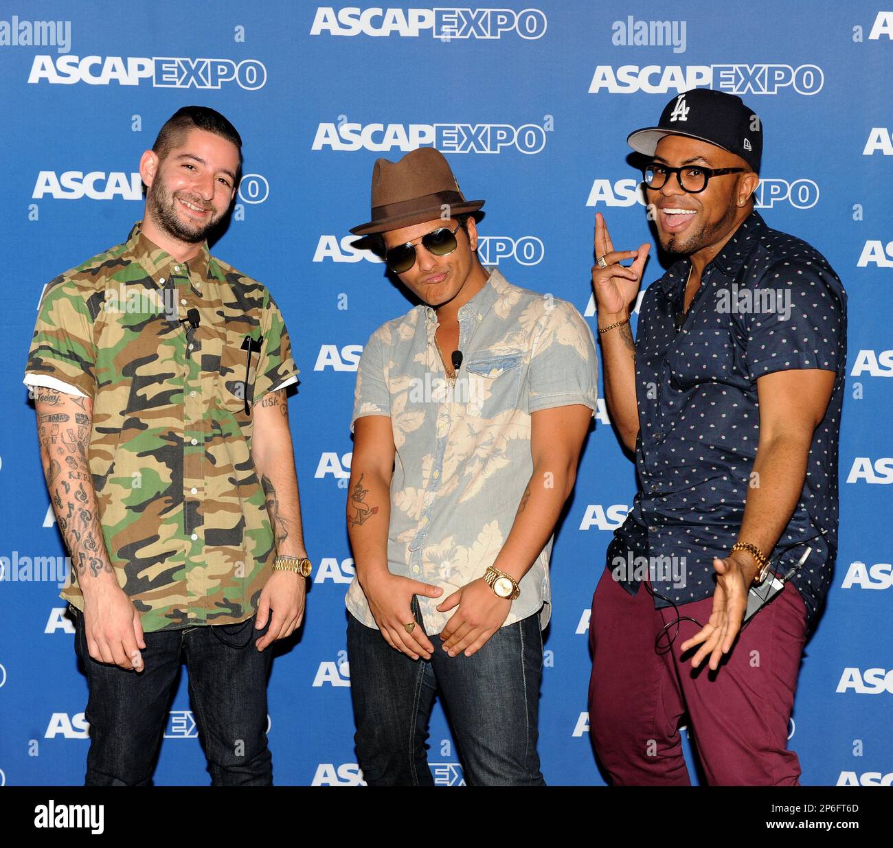 HOLLYWOOD, CA - APRIL 20: (L-R) Ari Levine, Bruno Mars and Philip ...