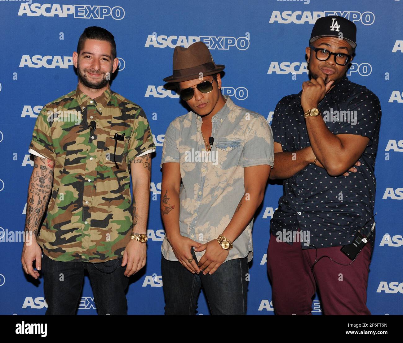 HOLLYWOOD, CA - APRIL 20: (L-R) Ari Levine, Bruno Mars and Philip ...