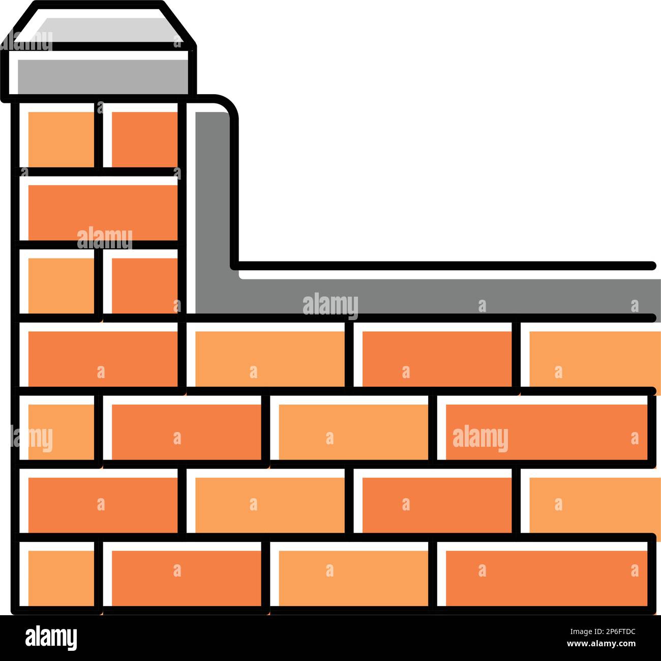 waterproofing terrace building structure color icon vector illustration ...