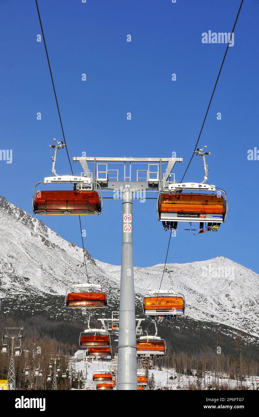 Ski lift, Tatra Mountains, Slovak Republic, Europe Stock Photo - Alamy