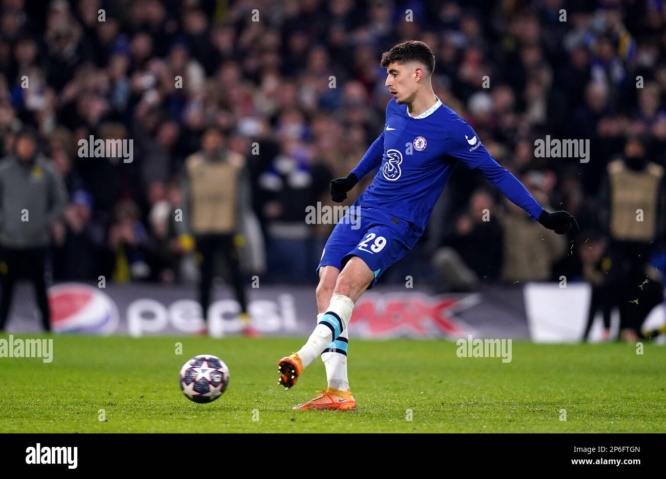 Chelsea's Kai Havertz scores their side's second goal of the game ...
