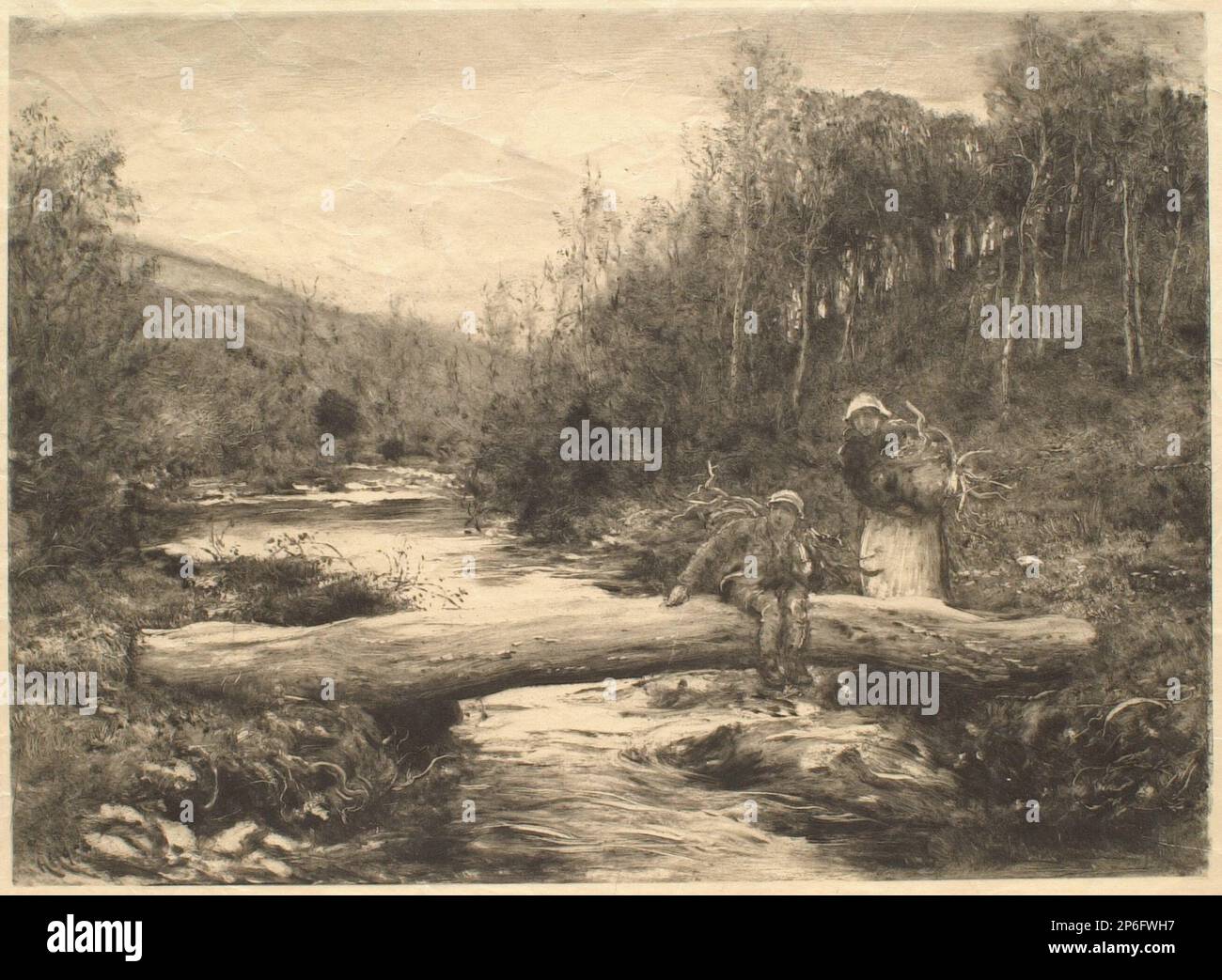 Hubert von Herkomer, Landscape with two Firewood Gatherers, 1895 ...