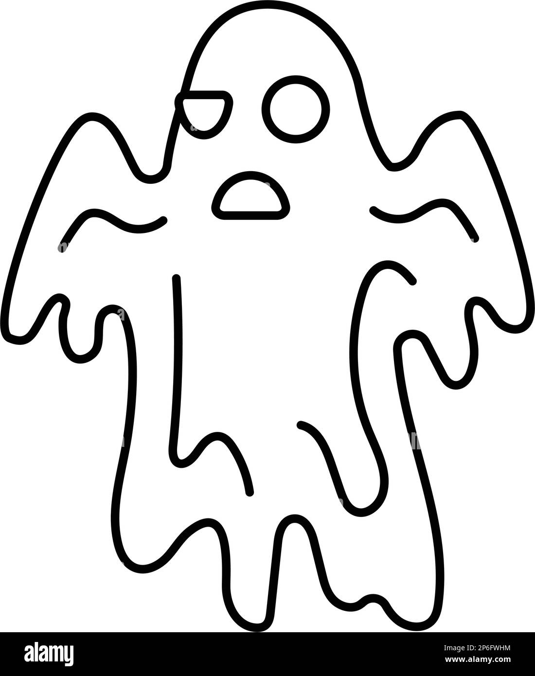 creepy ghost line icon vector illustration Stock Vector Image & Art - Alamy