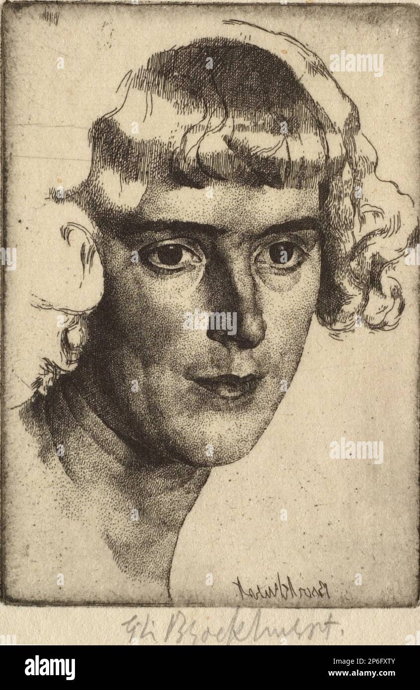 Gerald L. Brockhurst, Amanda, 1920, etching and stipple engraving on ...