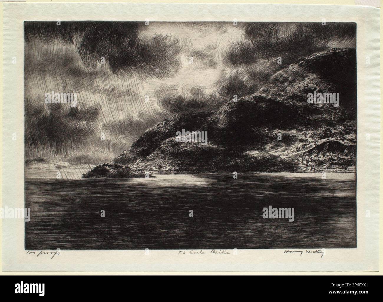 Harry Herman Wickey, Night Storm over the Hudson, c. 1934, etching on ...