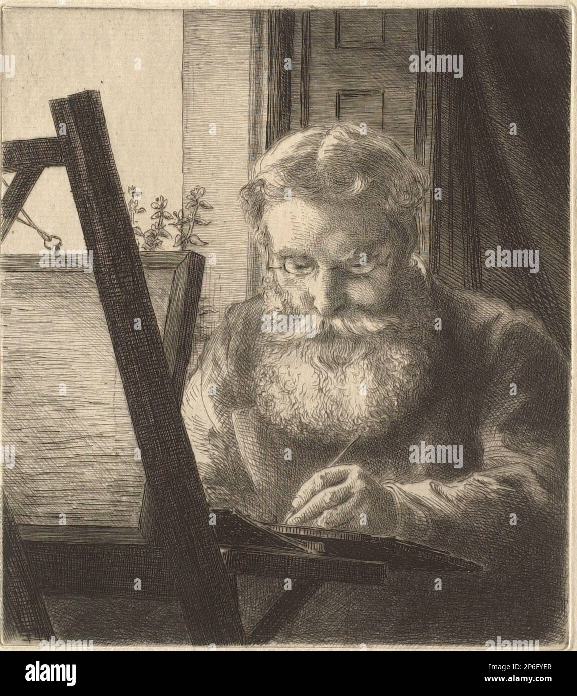 Félix Bracquemond, Portrait of Edwin Edwards, 1872, etching on laid ...