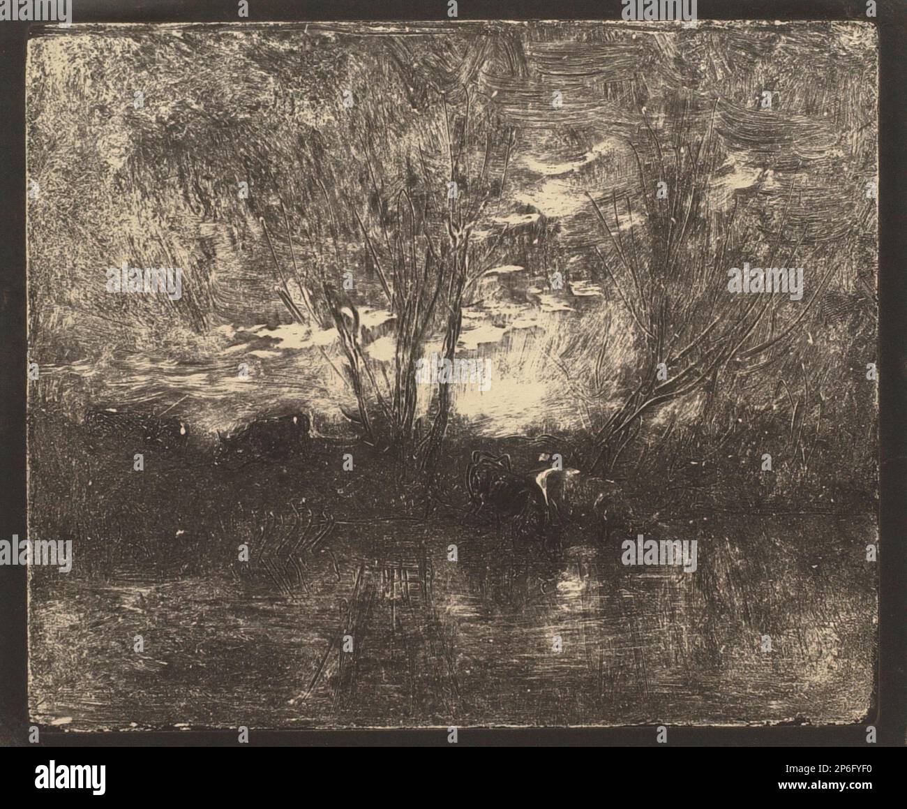 Charles-François Daubigny, Cow by the Watering-Place, 1862, Cliché ...