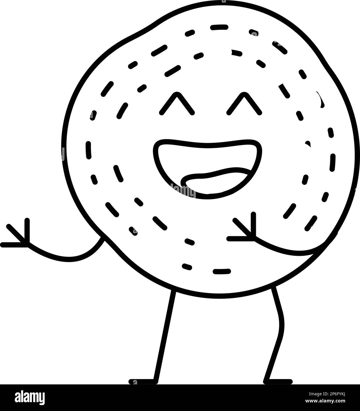 pepperoni meat character line icon vector illustration Stock Vector ...