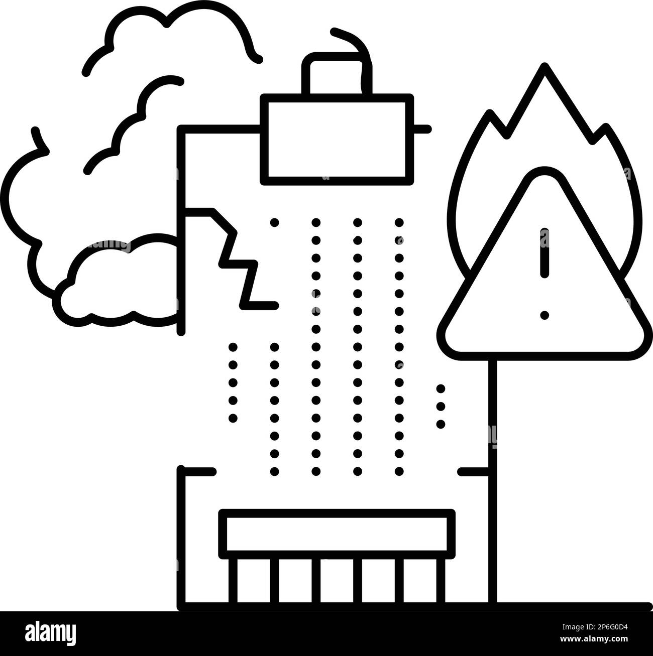 human made disasters crisis line icon vector illustration Stock Vector ...