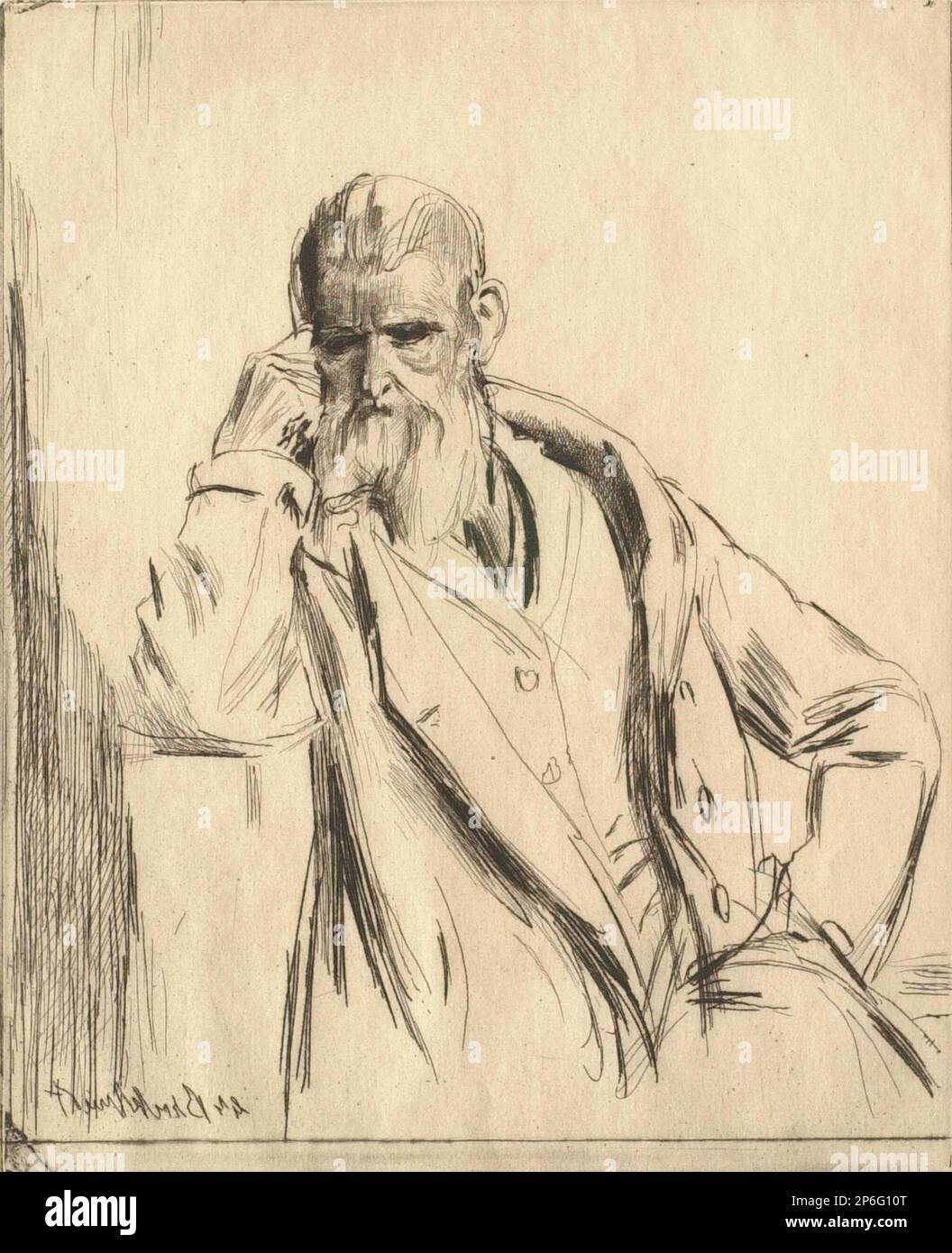 Gerald L. Brockhurst, Marquett, 1925, etching and drypoint on paper ...