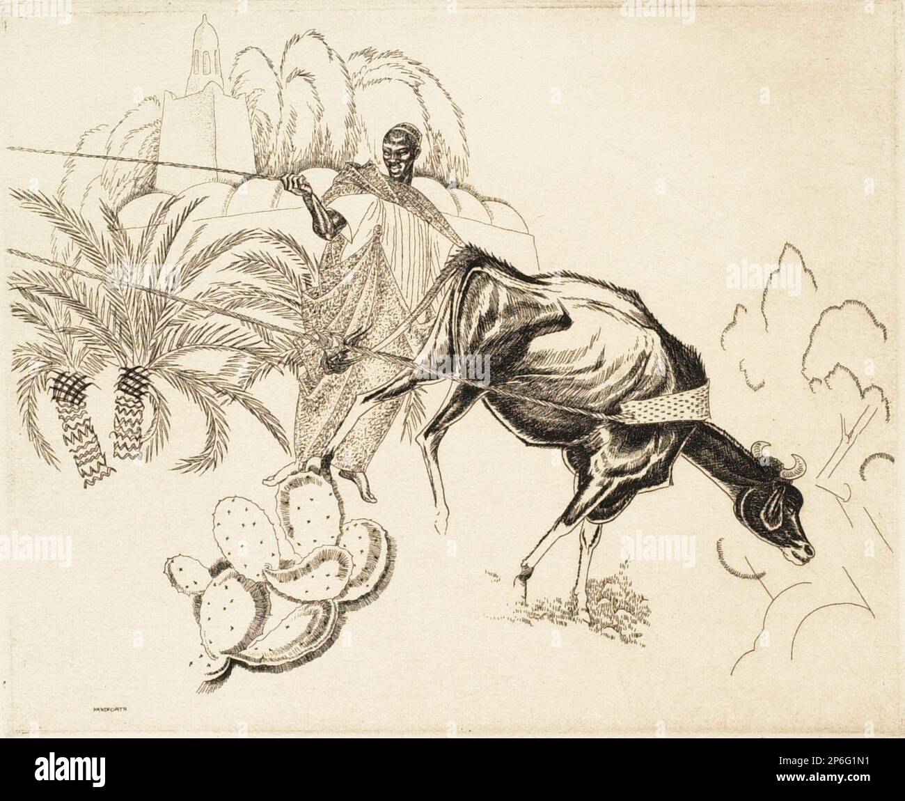 Thomas Handforth, Once a Cow, 1926, etching on paper Stock Photo - Alamy