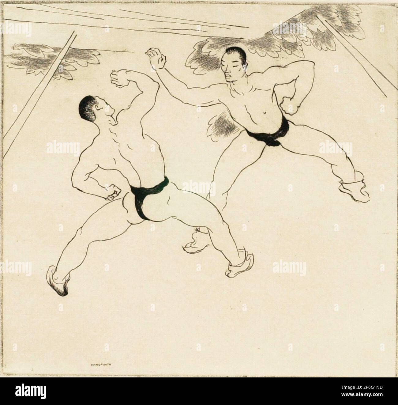 Thomas Handforth, Spar, after 1934, etching on paper Stock Photo - Alamy