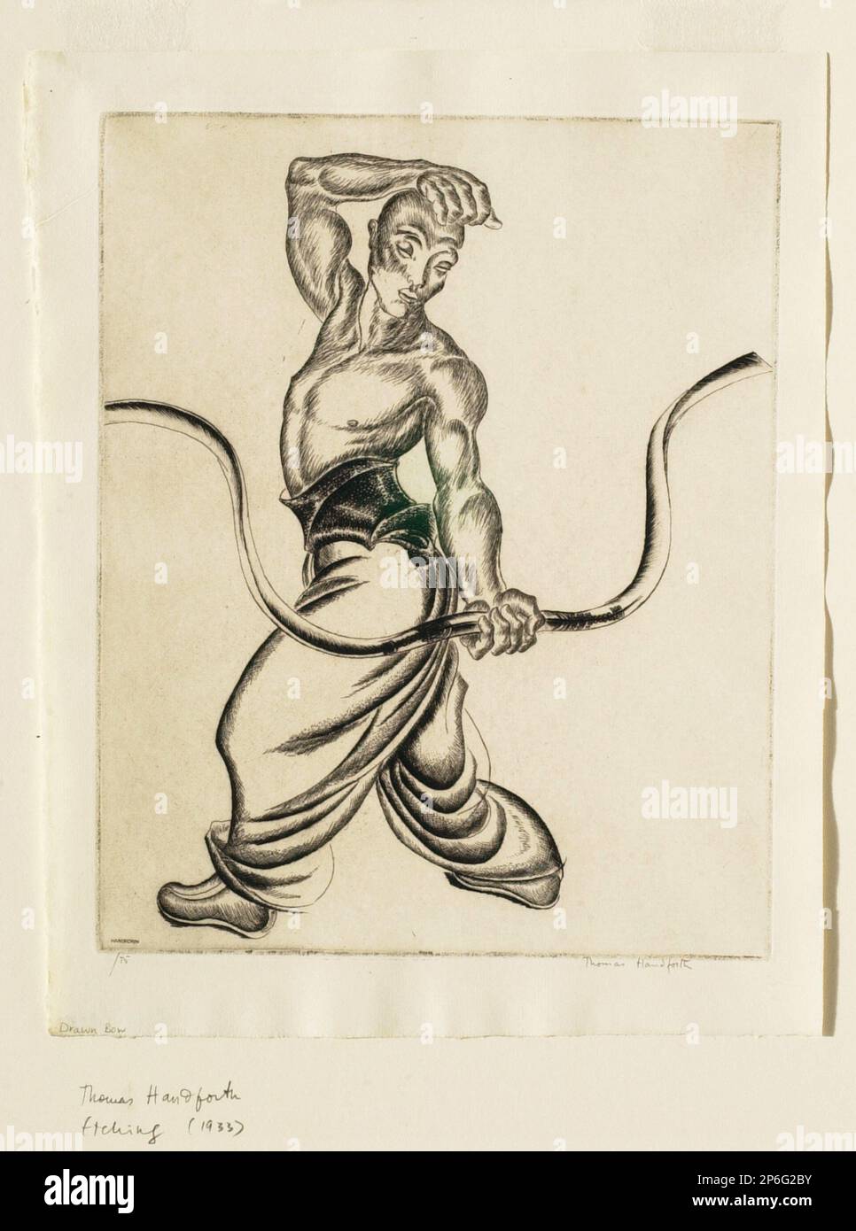 Thomas Handforth, Drawn Bow, 1933, etching on paper Stock Photo - Alamy