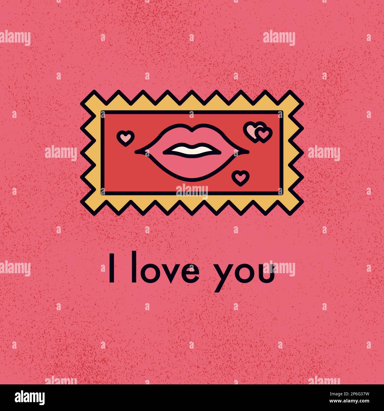 I Love You Postal Stamp Stock Vector Image & Art - Alamy