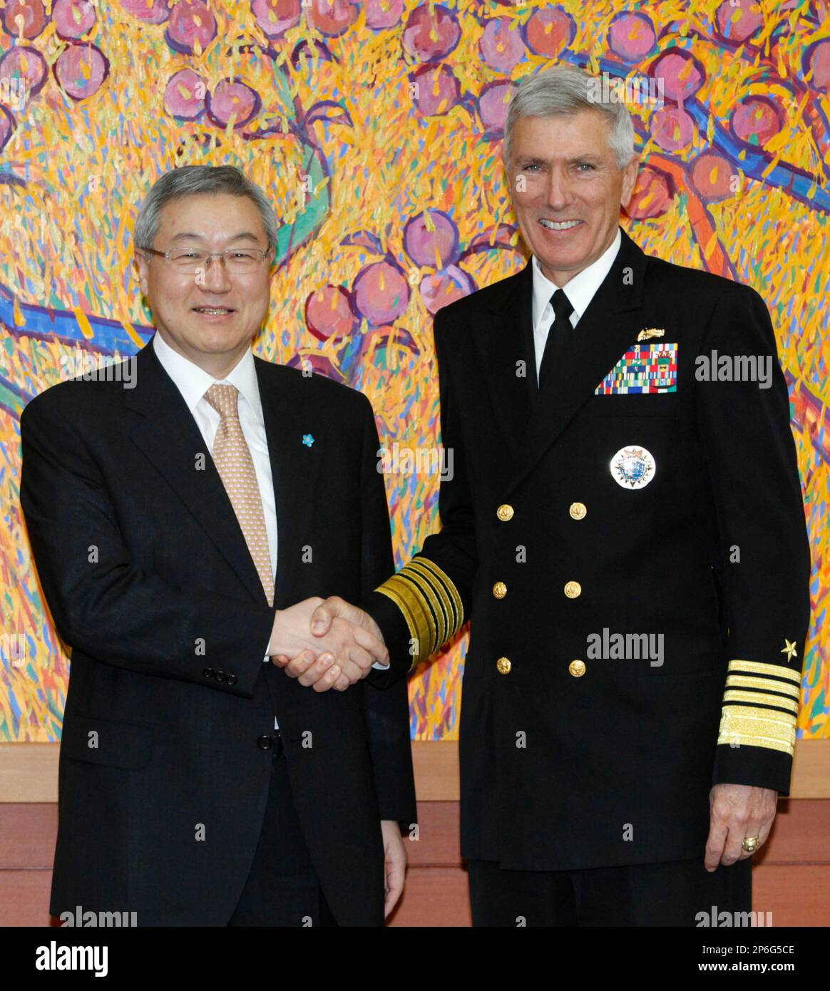 South Korean Foreign Minister Kim Sung-hwan, left, and Adm. Samuel J ...