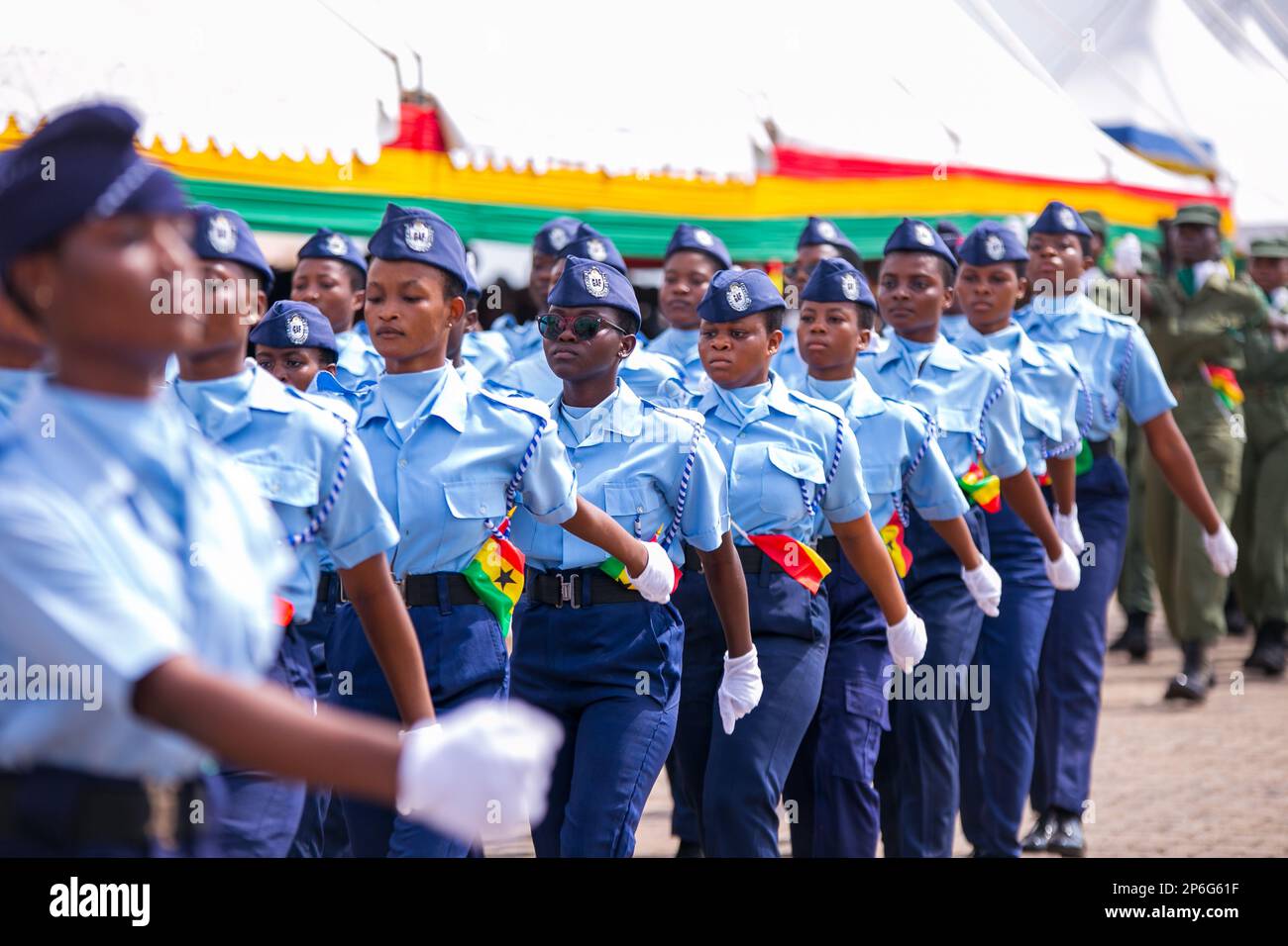 Kumasi, Ghana. 7th Mar, 2023. Air force members take part in a parade ...