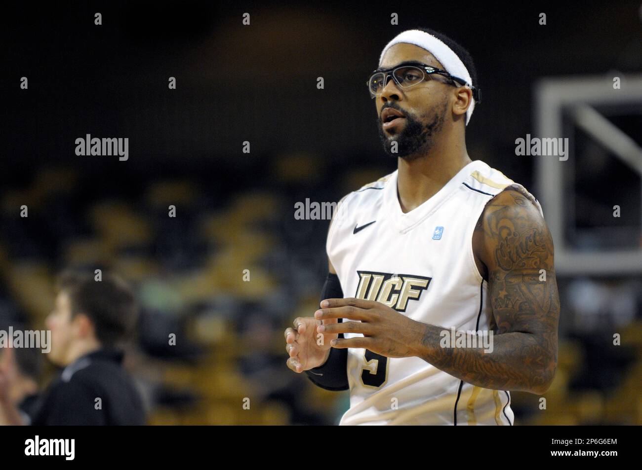 Central Florida guard Marcus Jordan (5) warms up before an NCAA college ...