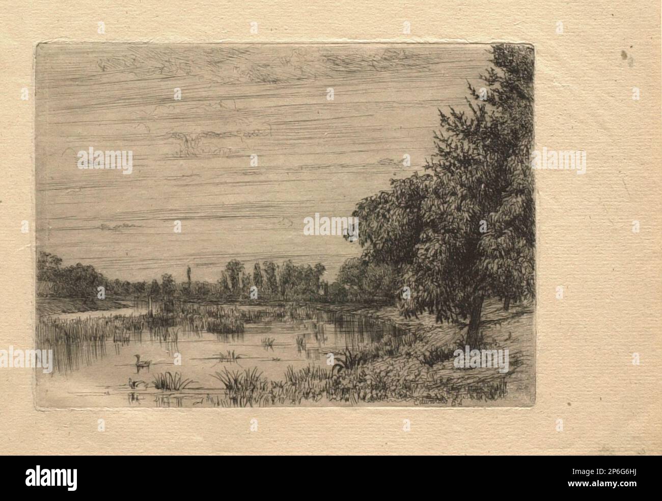 Edwin Edwards, Landscape, 1833–1879, etching on laid paper Stock Photo ...