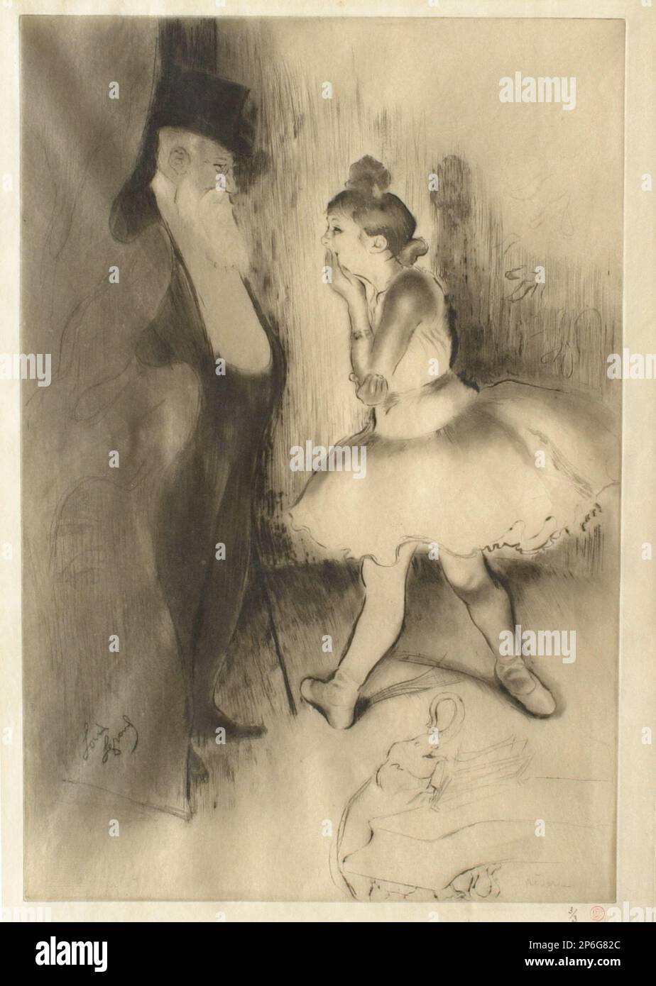 Louis Legrand, Incognito (King Leopold II), 1908, etching and drypoint on vellum Stock Photo - Alamy