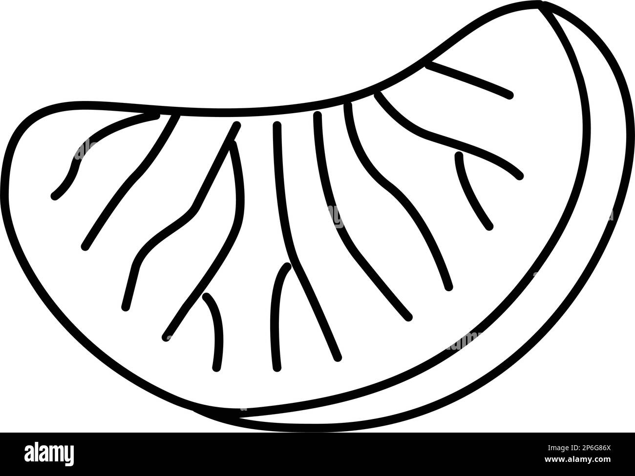 wedge mandarin clementine line icon vector illustration Stock Vector ...