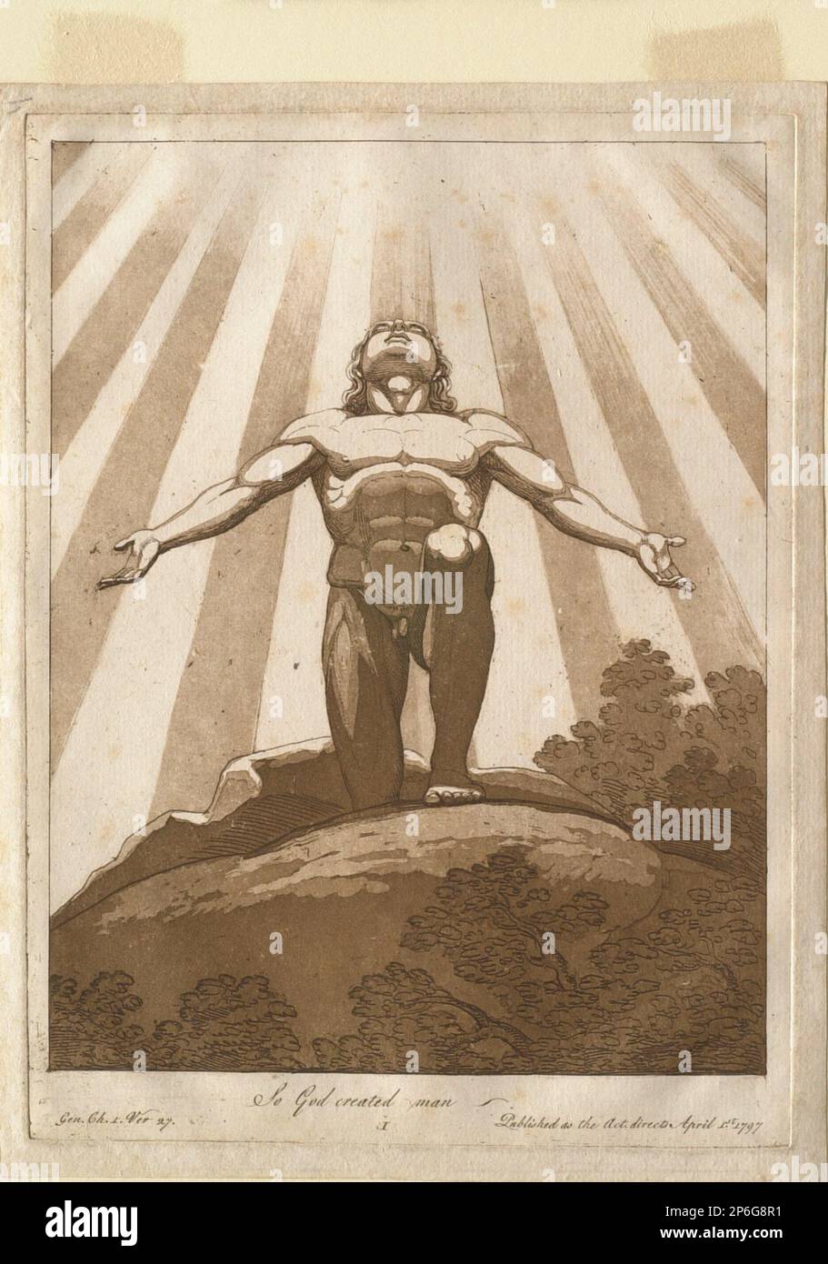 William Young Ottley, The Creation 1: So God Created Man, 1797, etching ...
