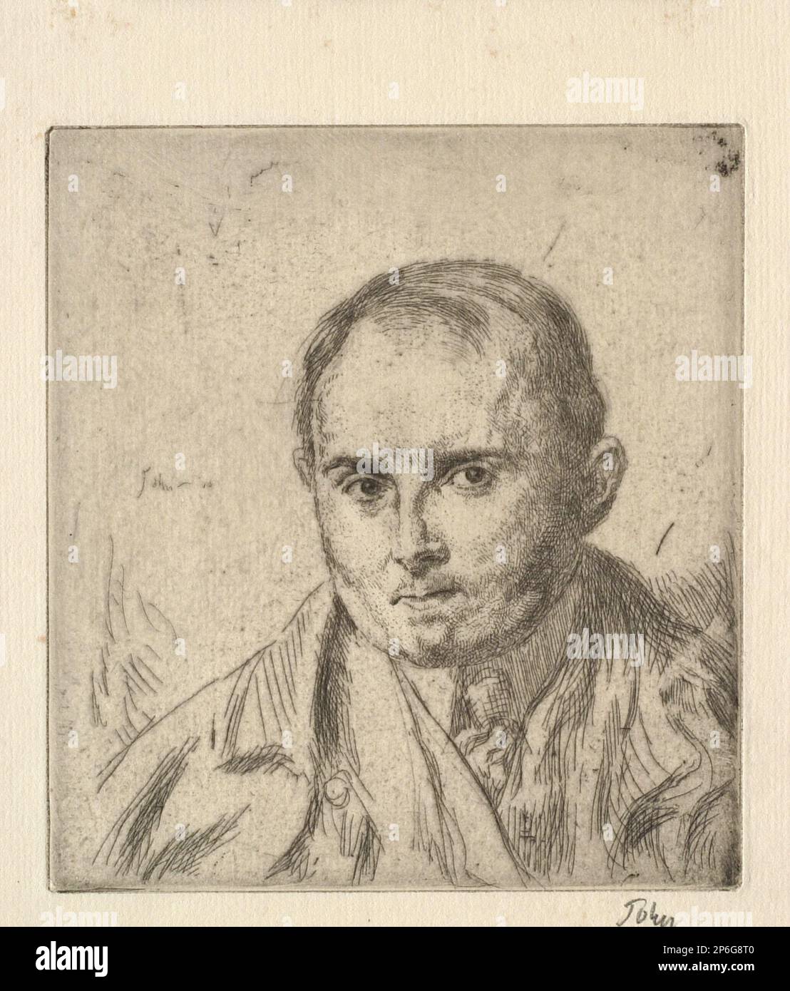 Augustus John, Bust of Stephen Granger, 1906, etching on laid paper ...