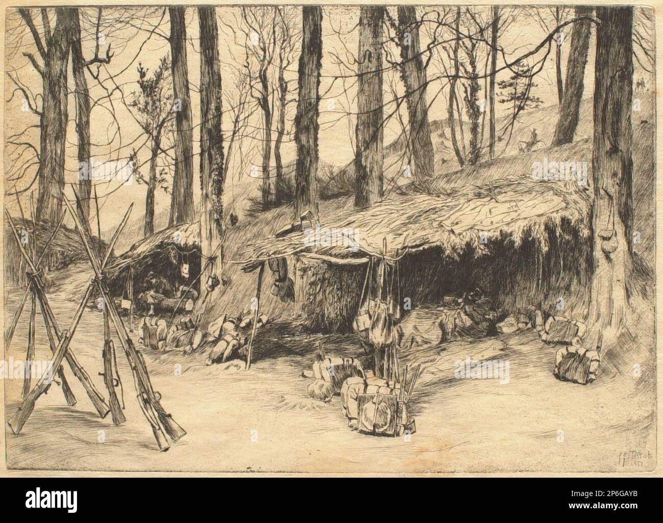 James Tissot, The Encampment, Parc d'Issy (Souvenir of the Siege of ...