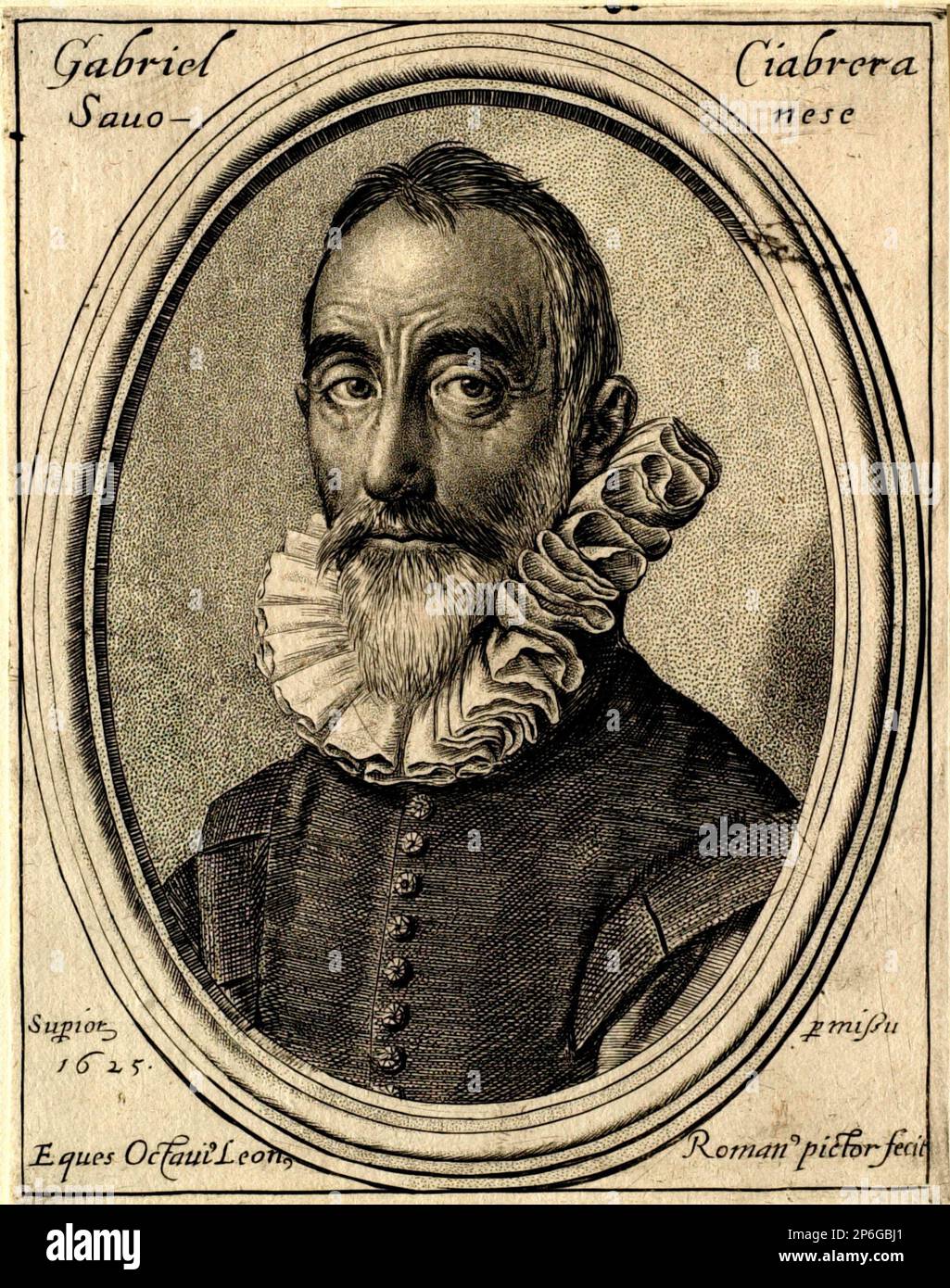 Ottavio Mario Leoni, Portrait of the Poet Gabriello Chiabrera, 1625 ...