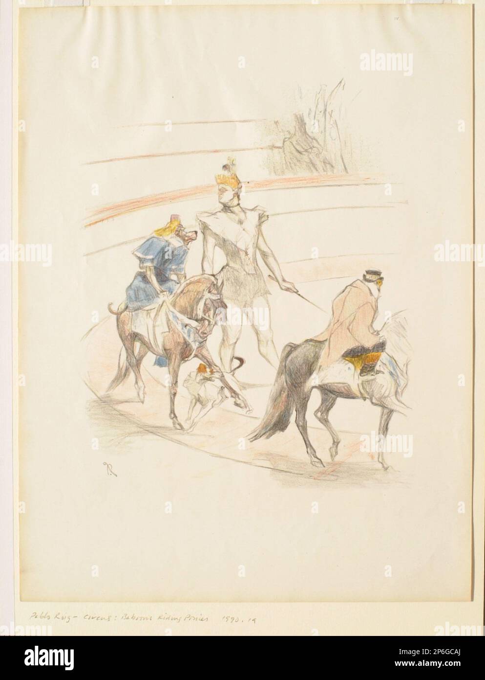 Pau Roig Cisa, Circus: Baboons Riding Ponies, 1911, lithograph on paper ...