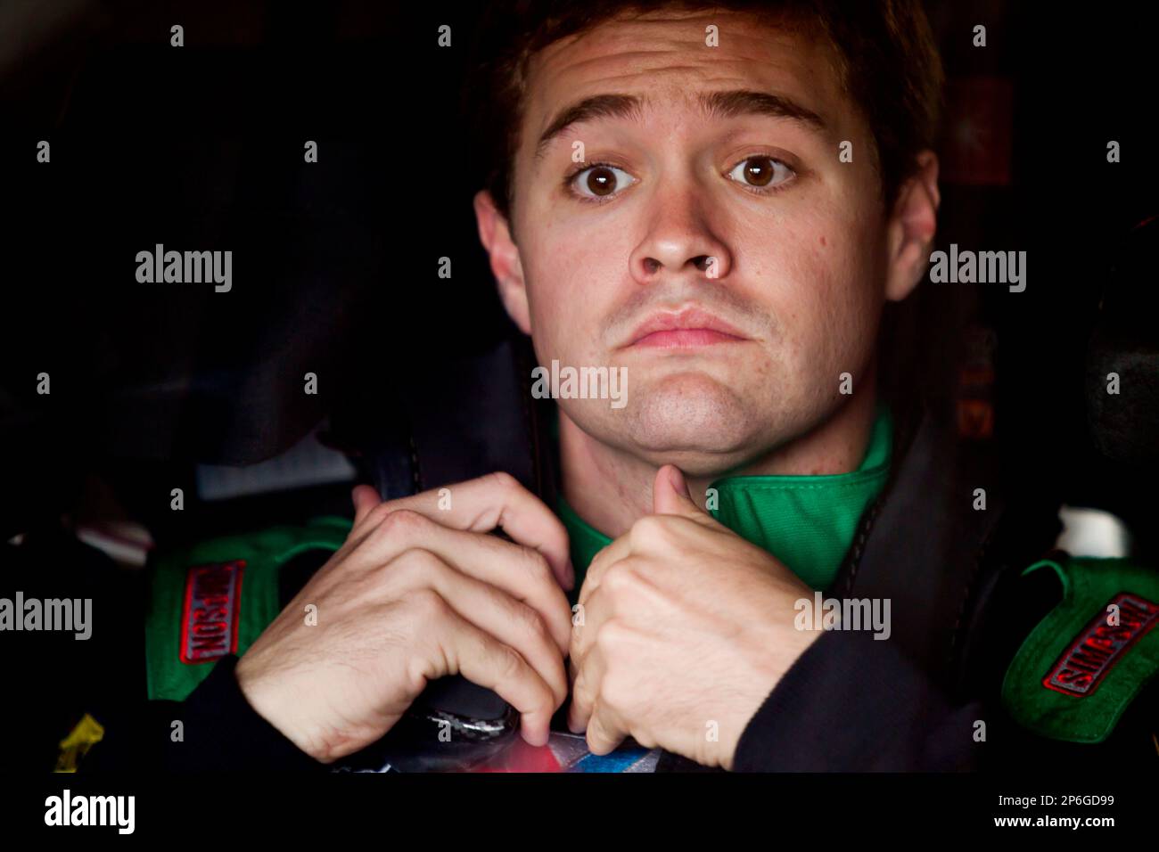 FORT WORTH, TX - APR 13, 2012: Ricky Stenhouse, Jr. (6) prepares to ...