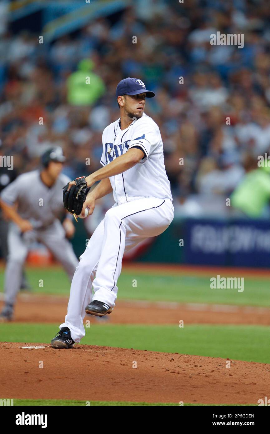 Tampa Bay Rays James Shields in a game against the New York Yankees in ...