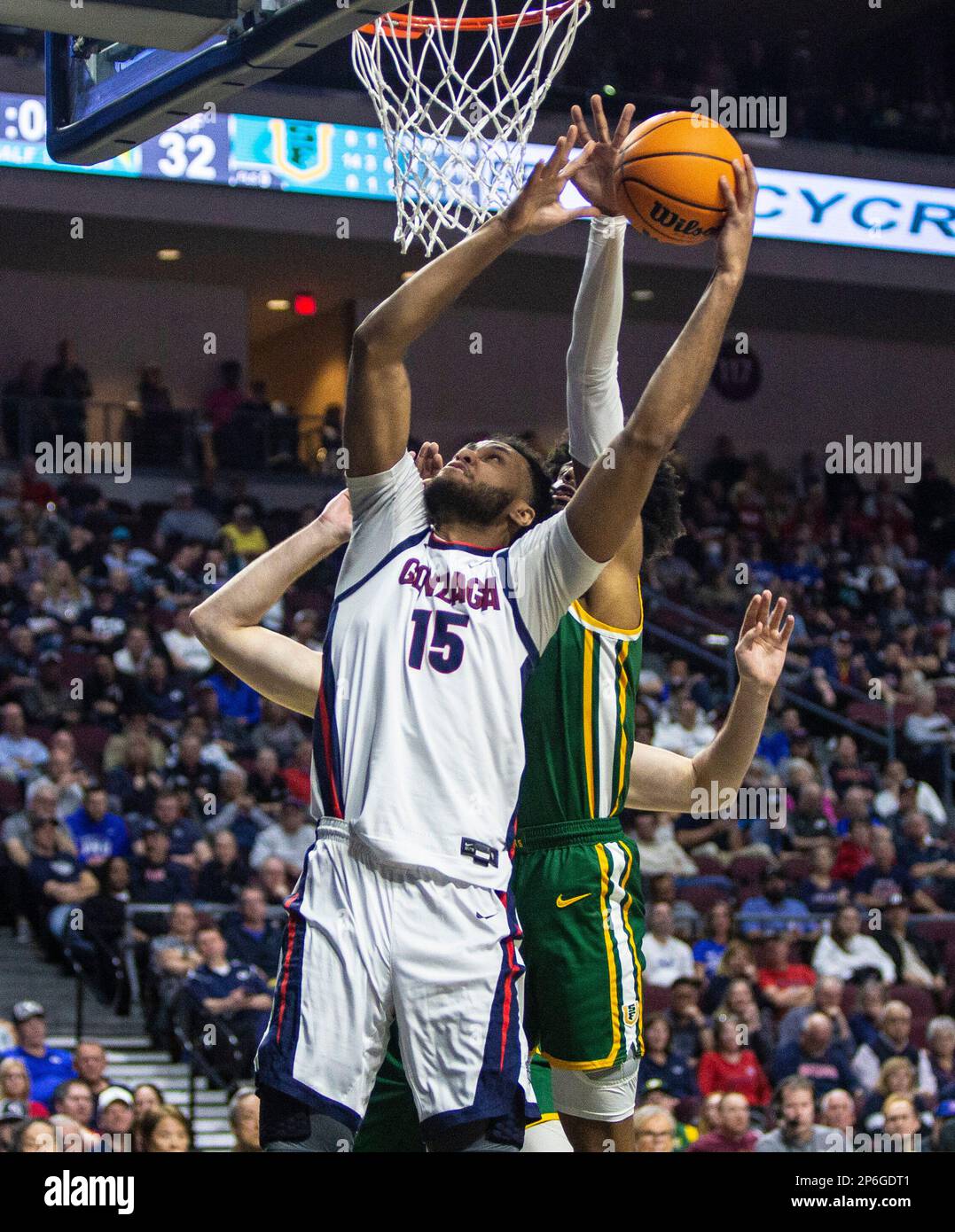 March 06 2023 Las Vegas, NV, U.S.A. Gonzaga center Efton Reid III (15 ...