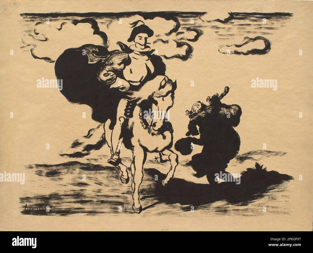 Louis Anquetin, Le Cavalier et le Mendiant, 1893, lithograph in black ...