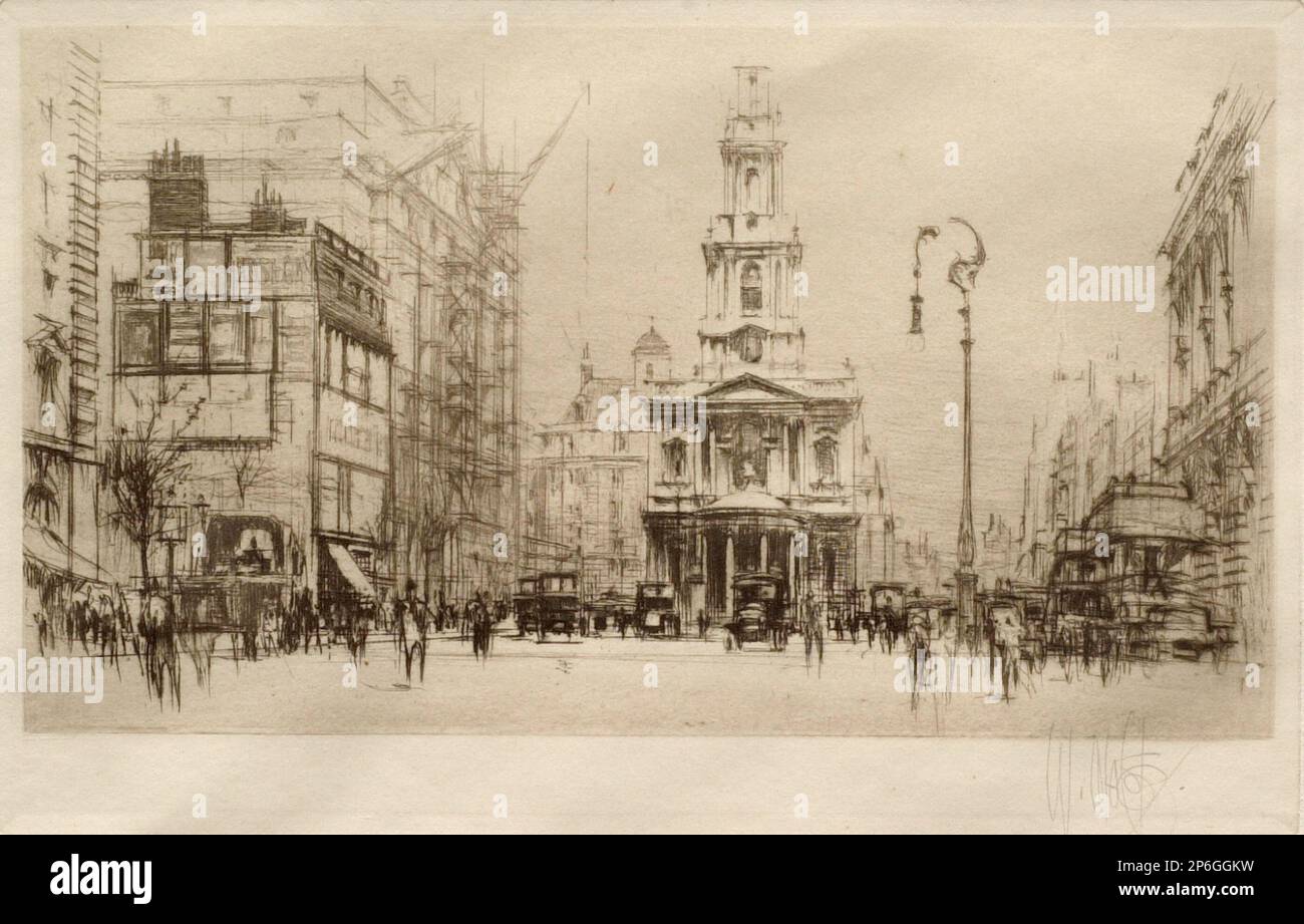 William Walcot, The Strand, 1924, etching and drypoint on wove paper ...