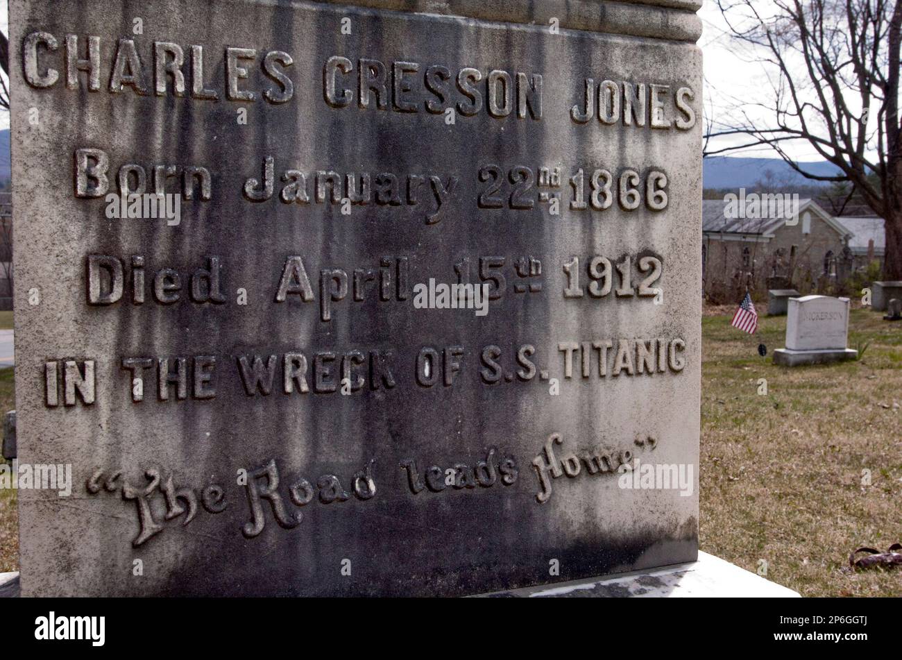 The headstone of Charles Cresson Jones, a resident of Bennington, Vt ...