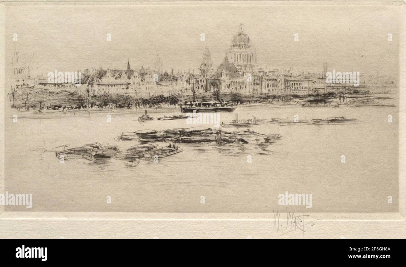 William Walcot, The Thames from Waterloo—A View towards St. Paul's ...