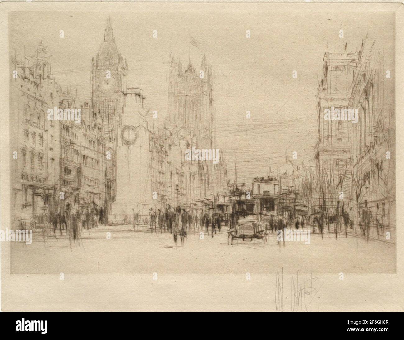 William Walcot, Whitehall, with the Cenotaph, 1924, etching and ...