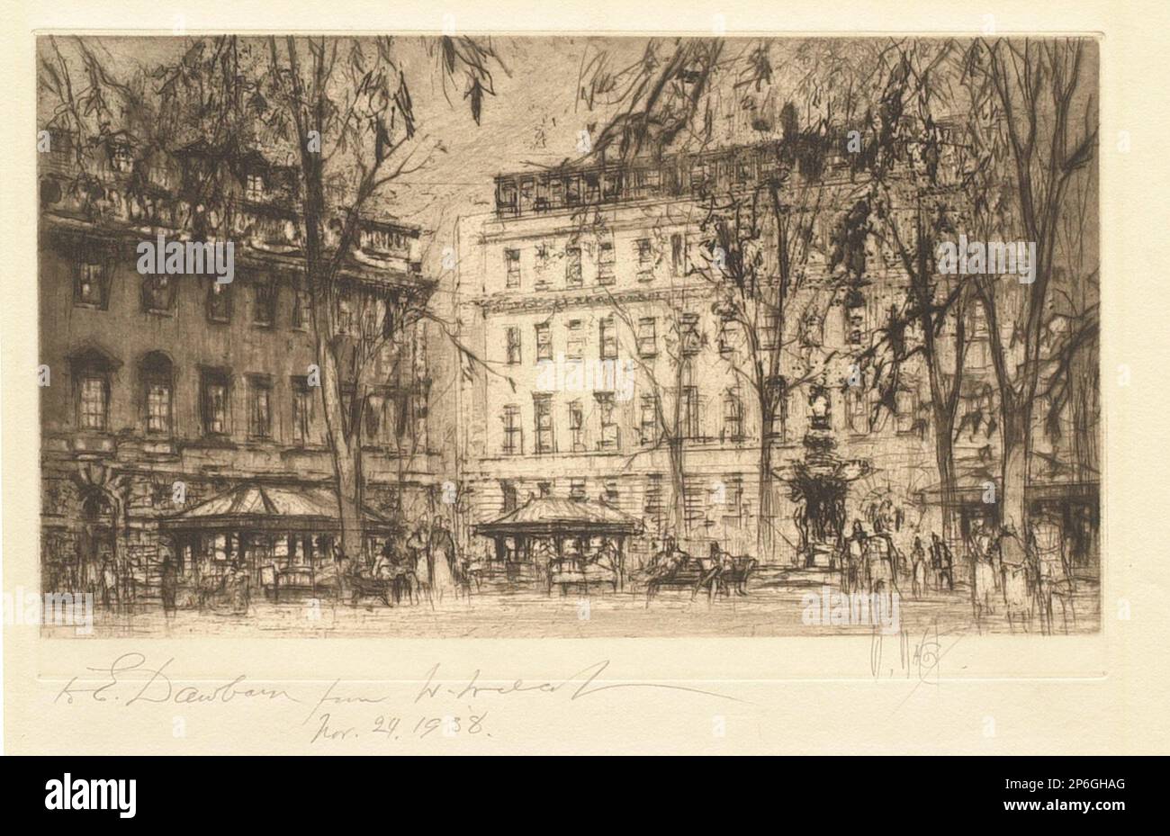 William Walcot, London Square (In a City Square), 1925, etching and ...