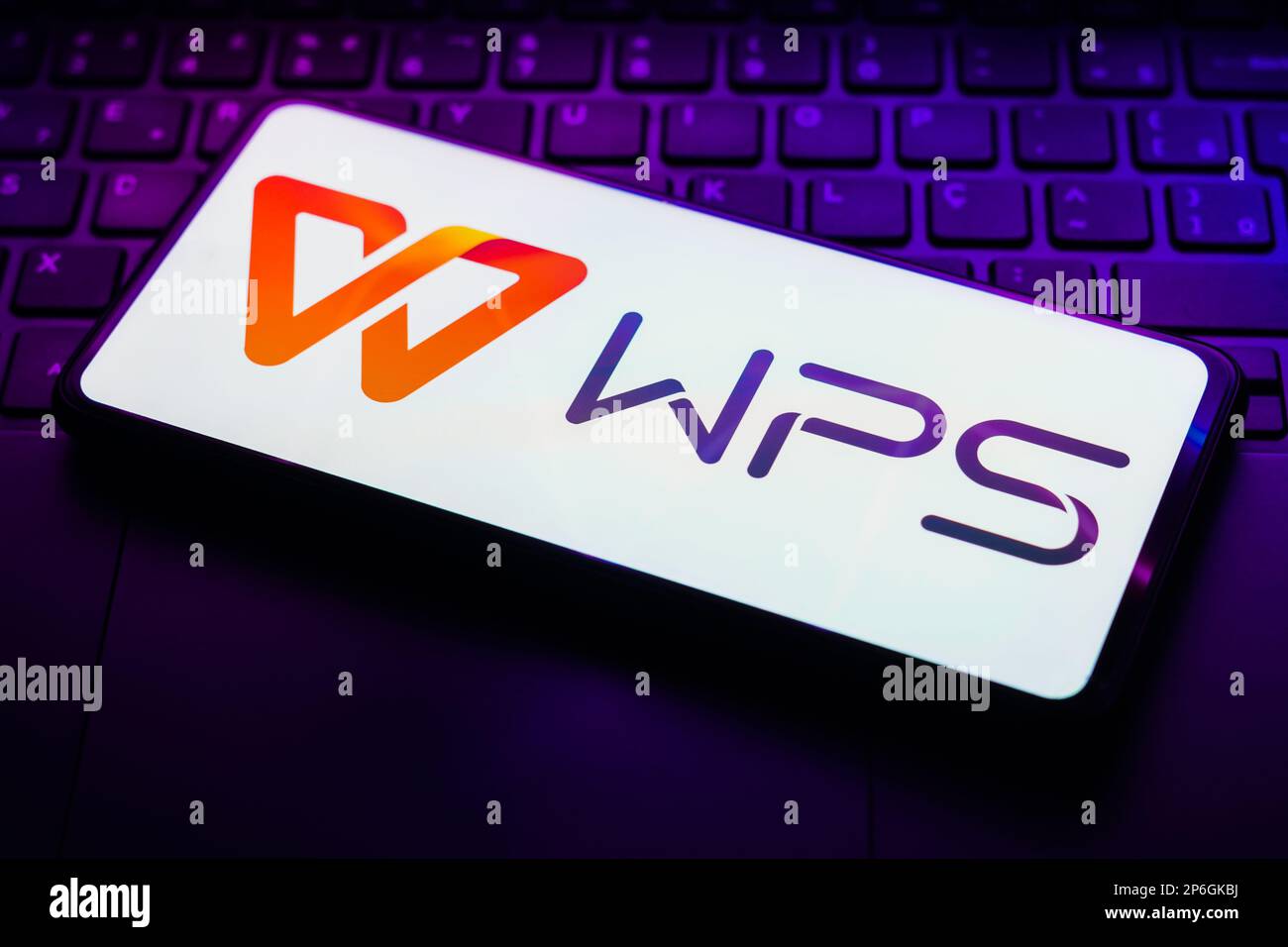 In this photo illustration, the WPS Office logo seen displayed on a ...