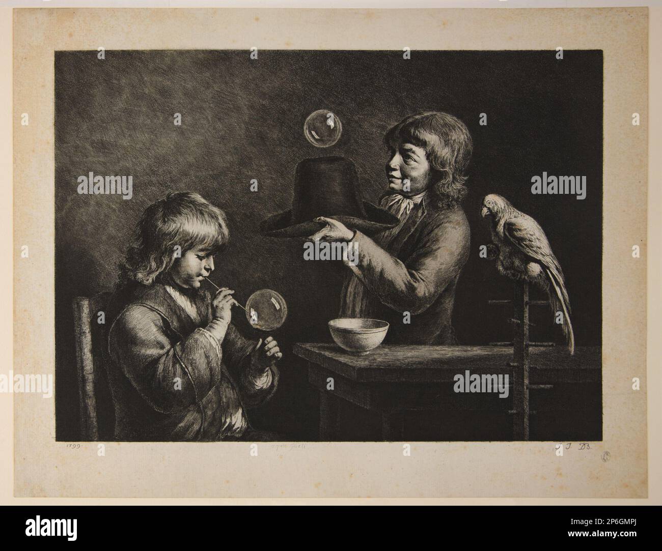 Jean Jacques de Boissieu, Soap Bubbles, 1799, etching, drypoint, burin ...