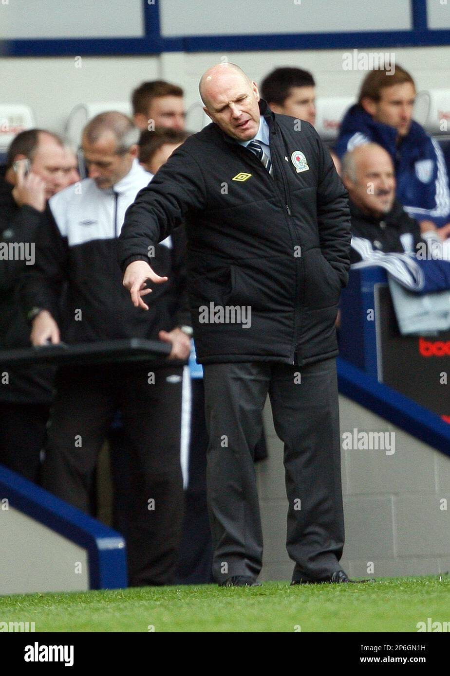 Blackburn manager Steve Keen..West Bromwich Albion v Blackburn Rovers ...