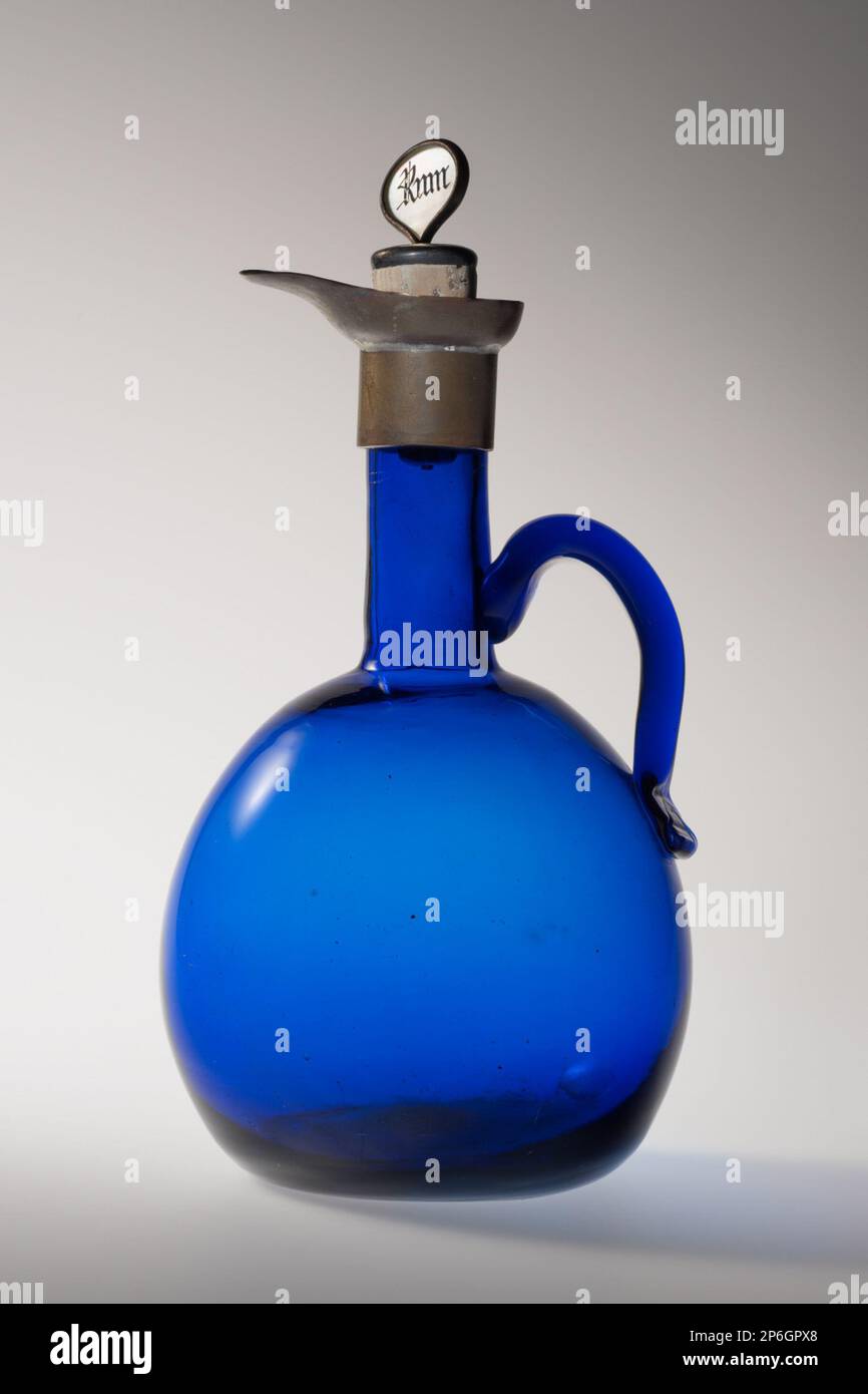 Maker Unknown, Assembled Flagon and Stopper, c. 1900-50, cobalt blue ...