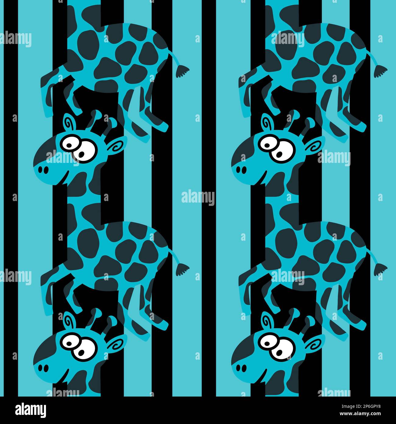 Cartoon summer animals seamless giraffes pattern for wrapping paper and ...